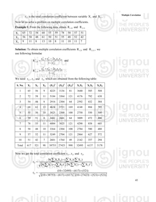 Unit 1 BP801T t h multiple correlation examples | PDF
