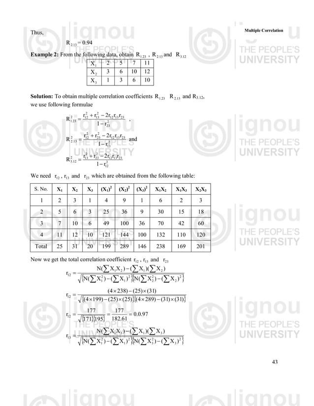 Unit 1 BP801T t h multiple correlation examples | PDF