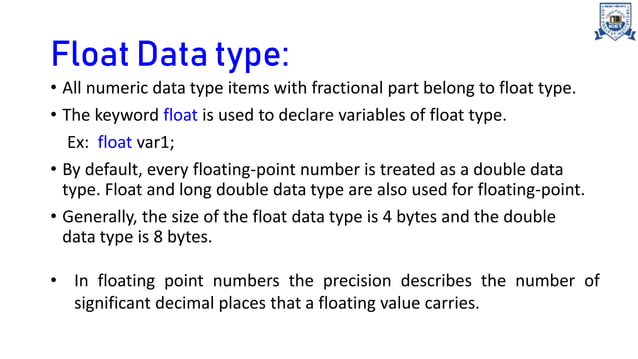Unit 1 Built in Data types in C language.ppt
