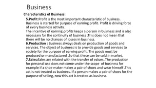 Unit 1 business meaning & CHARACTERISTICS | PPTX