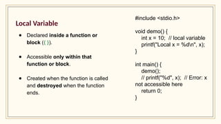 Unit 1 : Introduction Overview of C; | PPTX