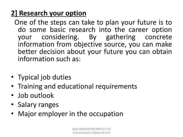 Unit 1 career panning converted | PPT