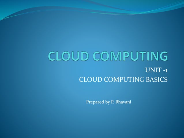 cloud computing basics | PPT