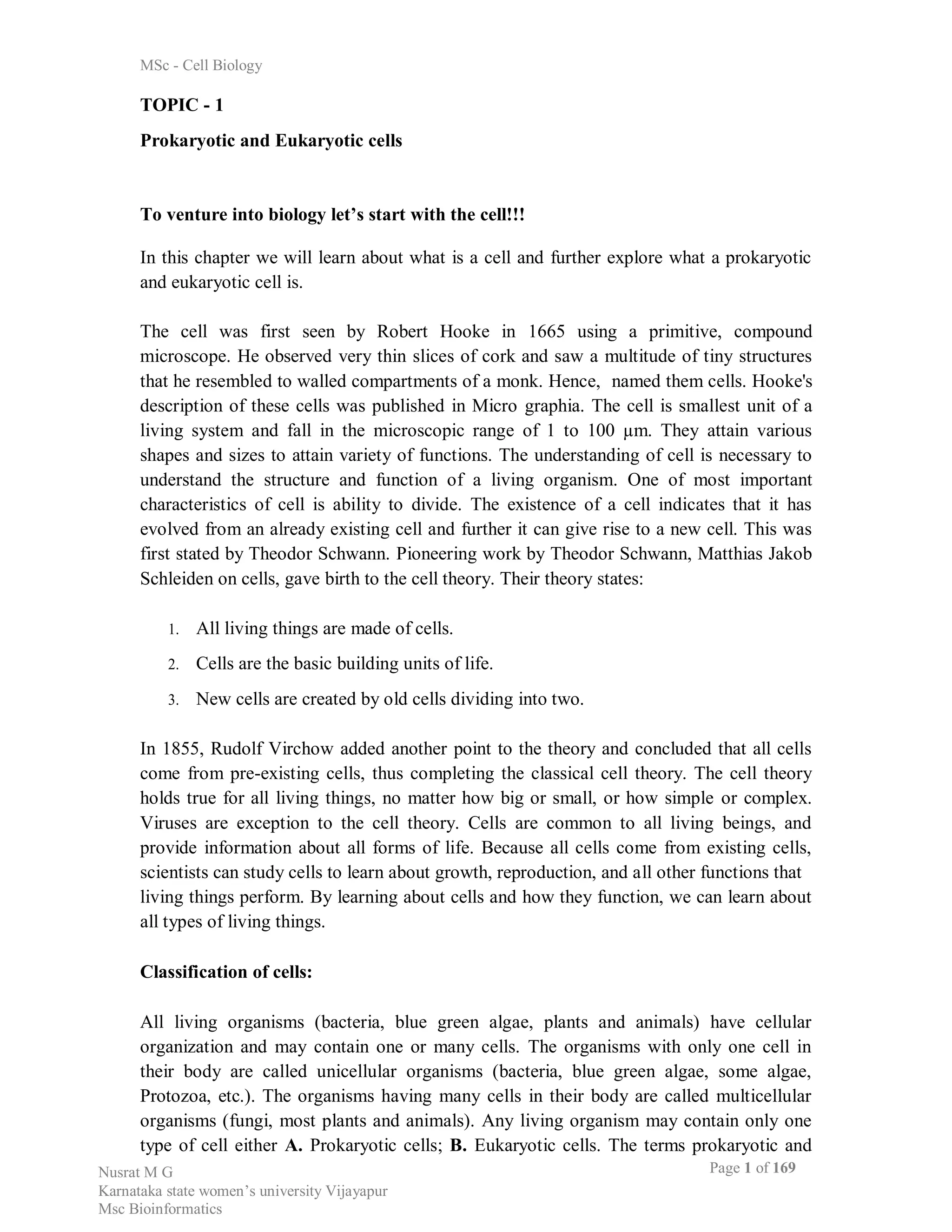 Unit 1 cell biology | PDF | Biological Sciences | Science