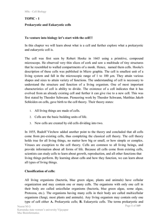 Unit 1 cell biology | PDF | Biological Sciences | Science