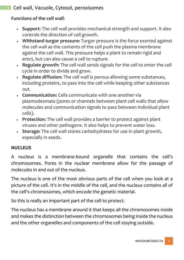 unit 1 cell wall , vacuole.pdf | Biological Sciences | Science