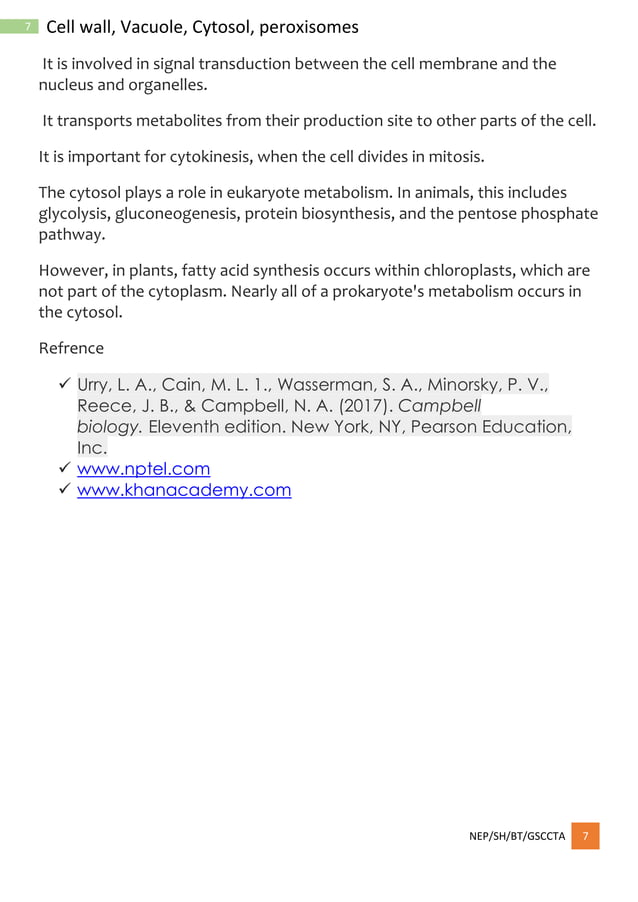 unit 1 cell wall , vacuole.pdf | Biological Sciences | Science