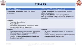 Code Of Federal Regulations and Federal Register | PPTX