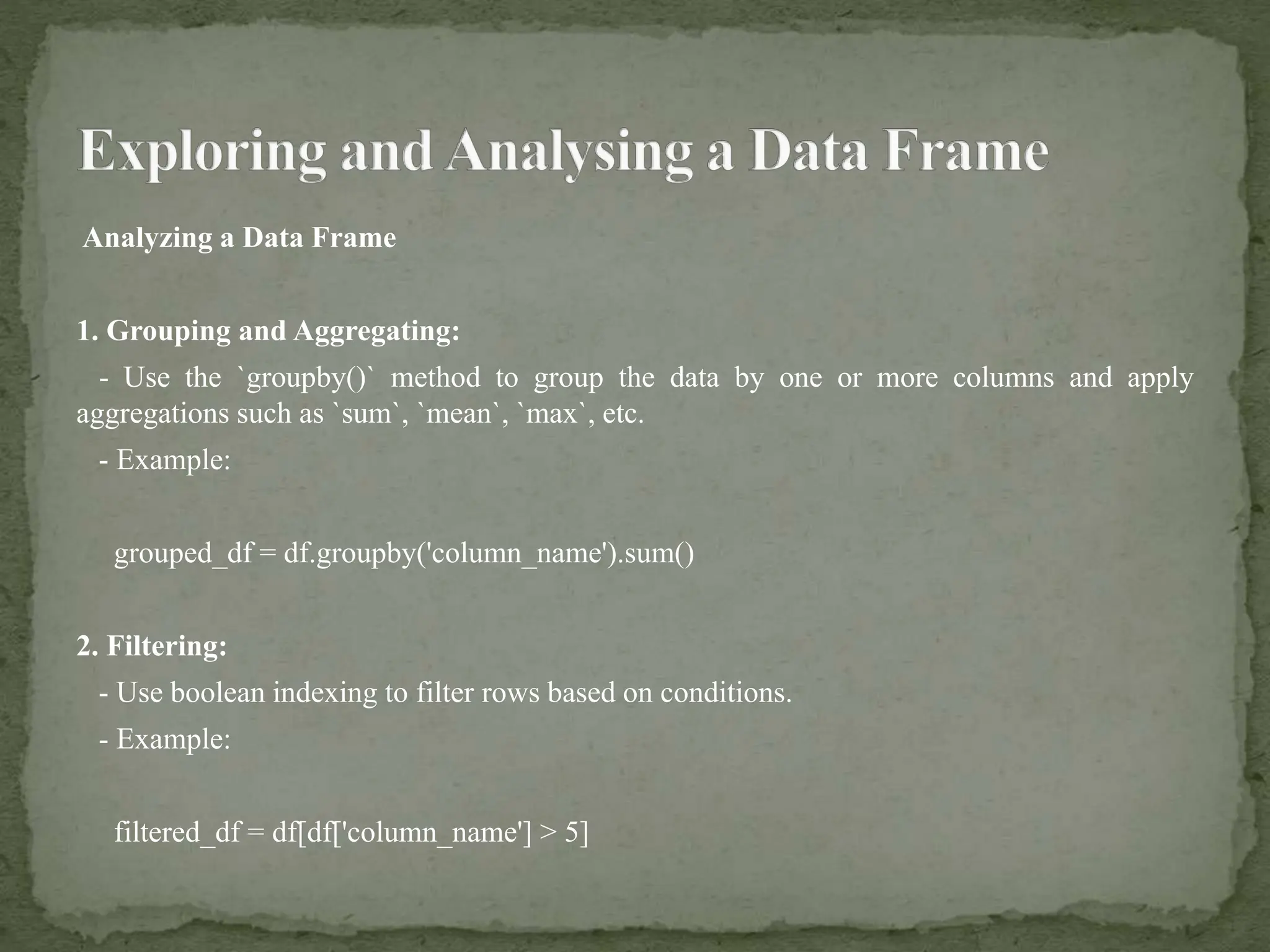 Unit 1 Ch 2 Data Frames digital vis.pptx | Programming Languages | Computing