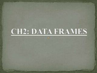 Unit 1 Ch 2 Data Frames digital vis.pptx | Programming Languages | Computing