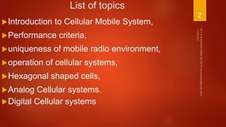unit1chapter1-171125094511.pdf cellular mobile radio system | PDF
