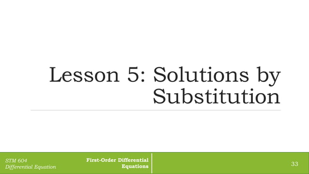 Introduction to Differential Equations and First-Order Differential ...