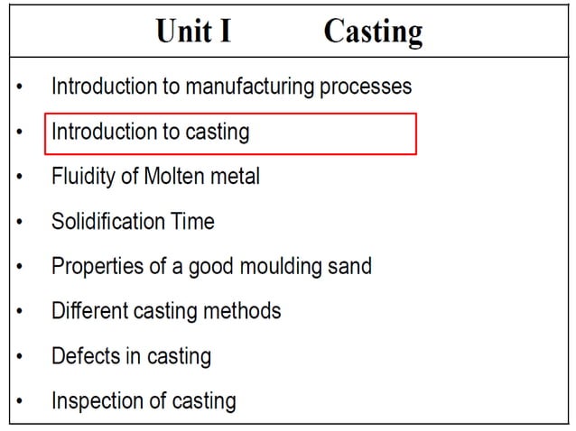 Fundamentals of Manufacturing Processes-Casting Technology | PPT | Free ...
