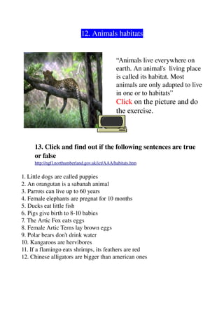 Animals and plants activities | PDF