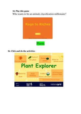 Animals and plants activities | PDF