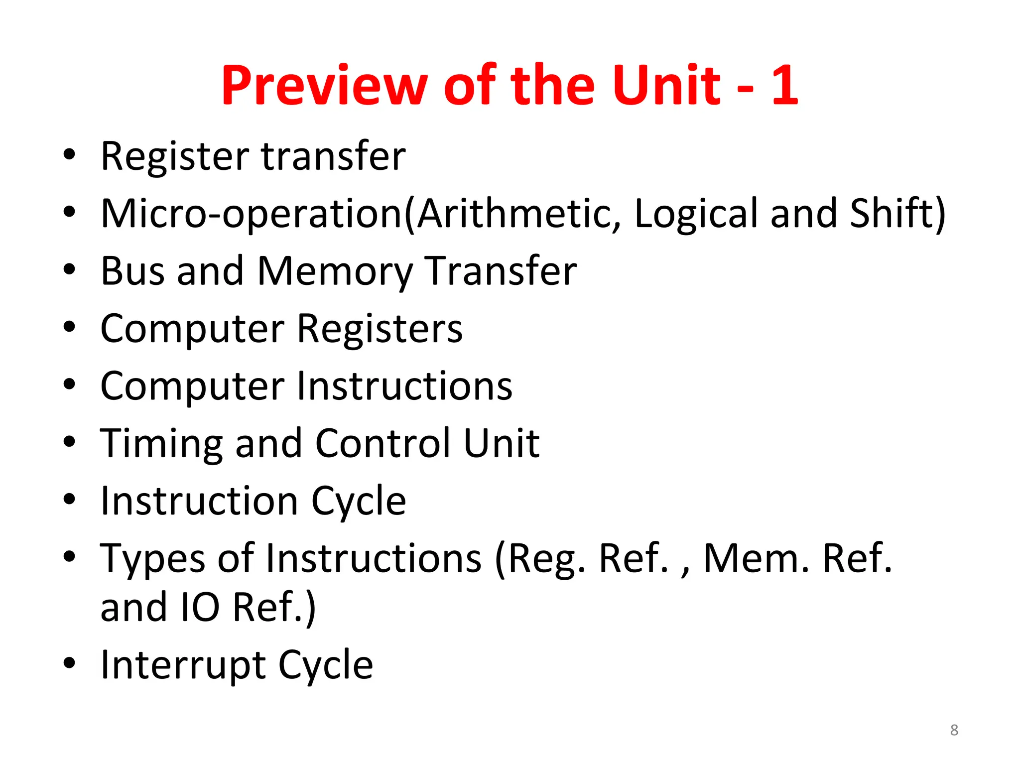 unit1COA Computer Organisation and Architecture | PPTX