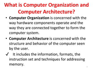 unit1COA Computer Organisation and Architecture | PPTX
