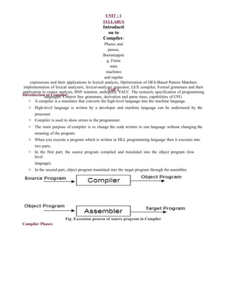 UNIT 1 COMPILER DESIGN TO BE ENHANCE THEIR FEATURES AND BEHAVIOURS.pptx