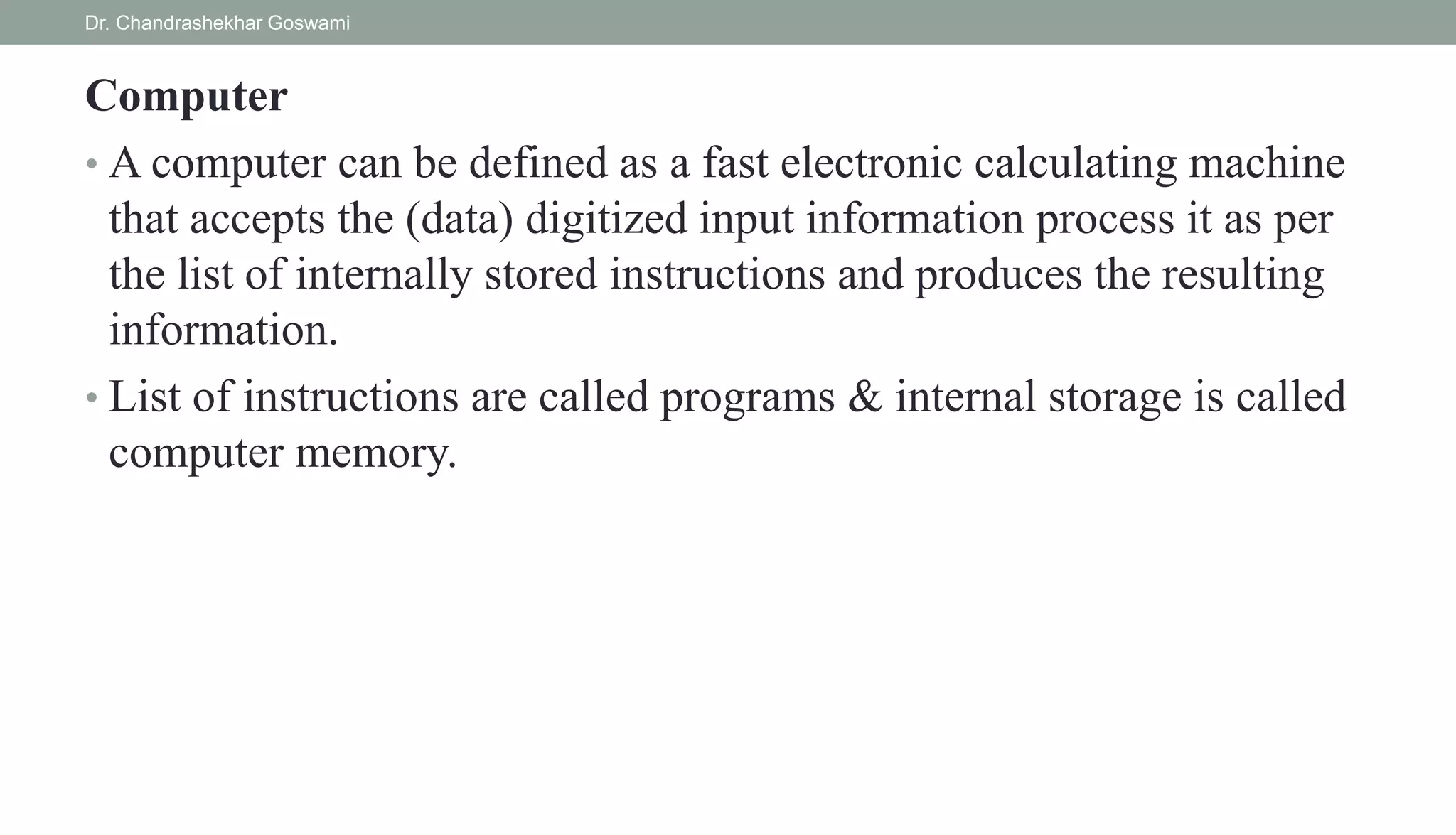 Unit 1 Computer Architecture & Organization.pptx | Data Storage and Warehousing | Computing