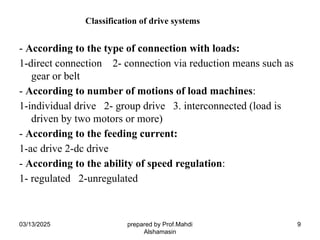 unit 1 Concepts of the electric drive system and its aclasssification ...