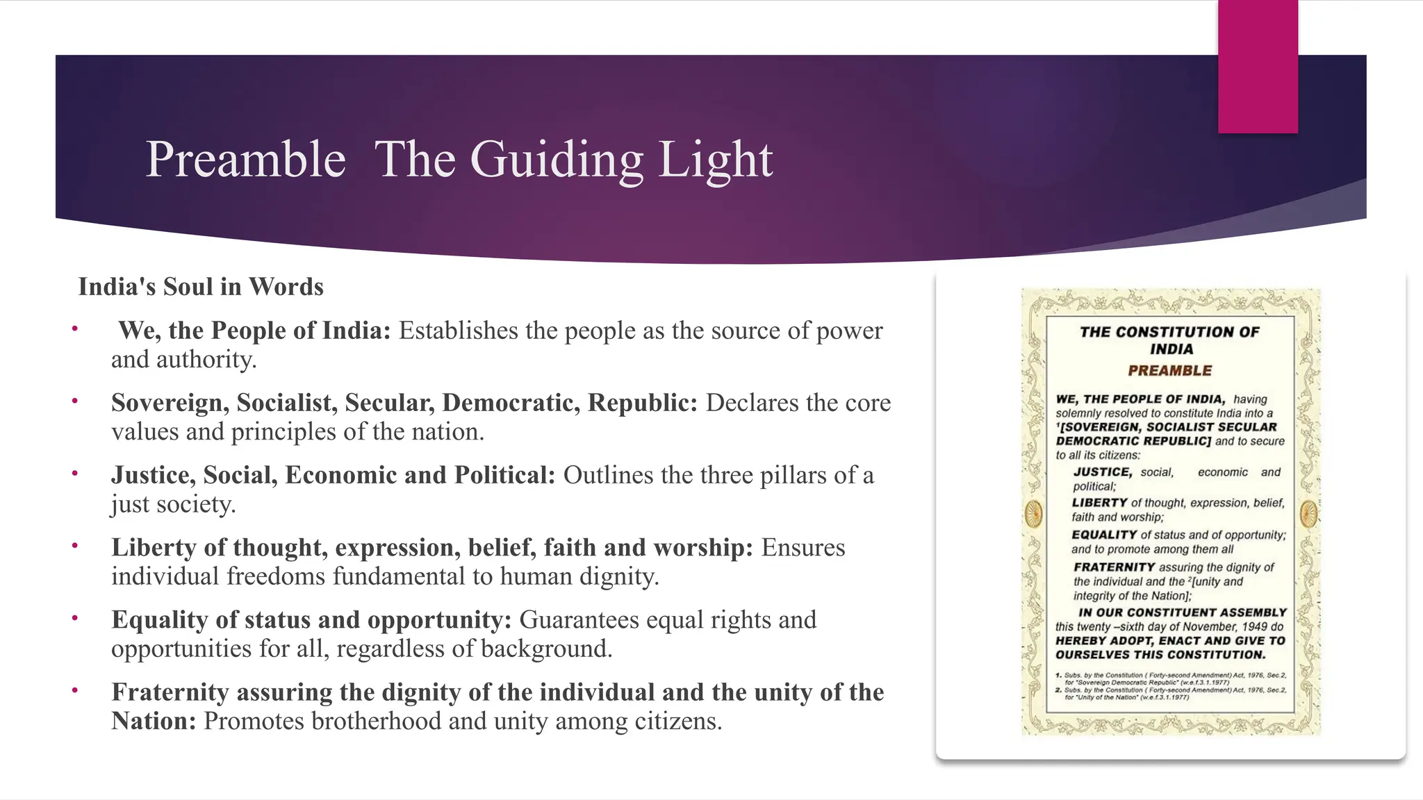 UNIT 1 CONSTITUTION OF INDIA Second Year | PPTX