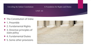 UNIT 1 CONSTITUTION OF INDIA Second Year | PPTX