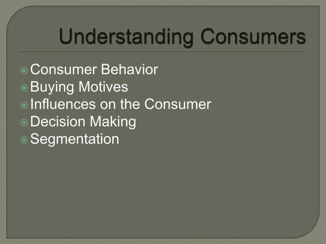 Unit 1 consumer behavior | PPT