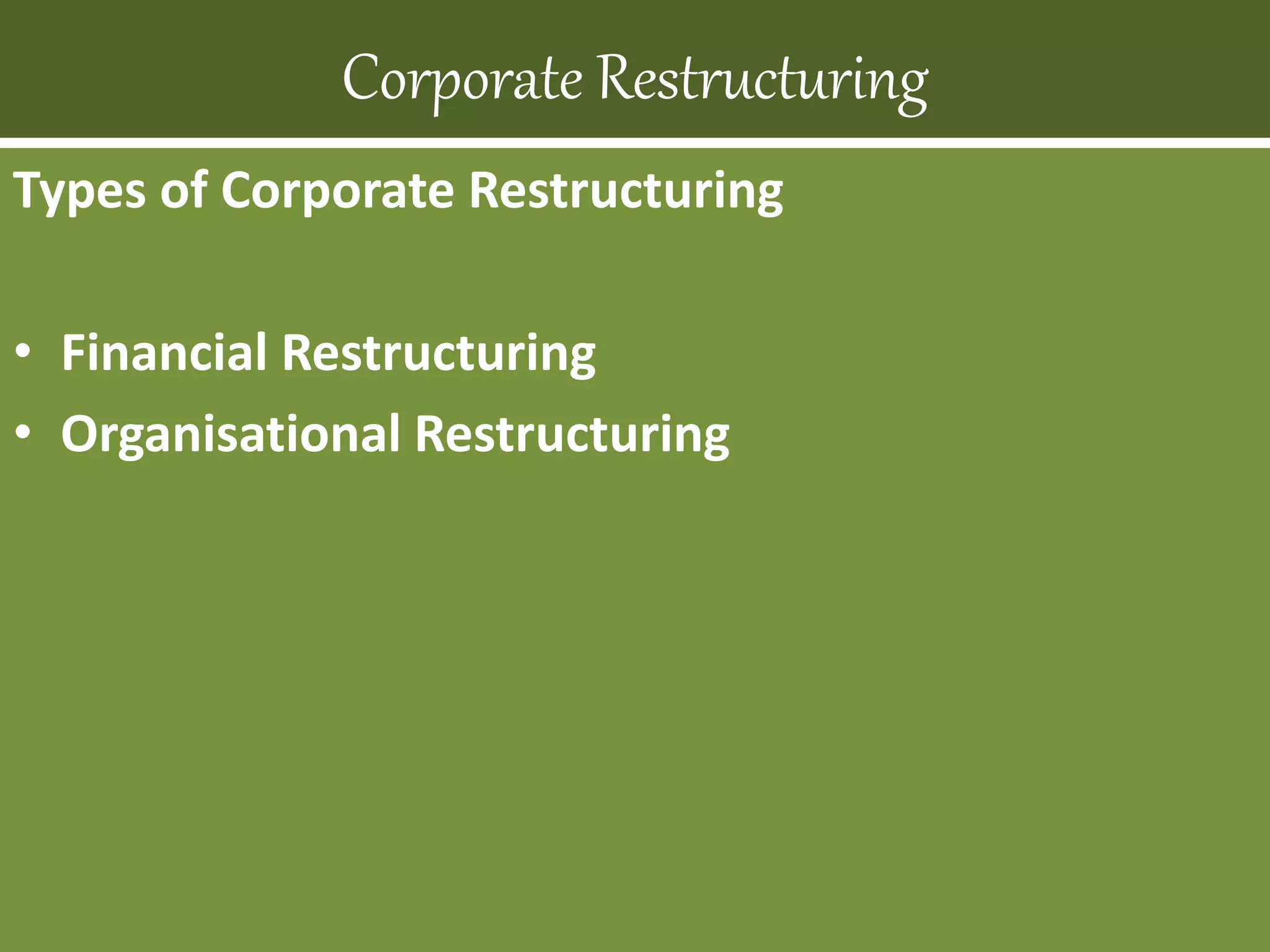 Unit 1 corporate restructuring | PPTX