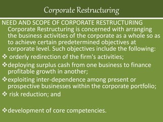 Unit 1 corporate restructuring | PPT