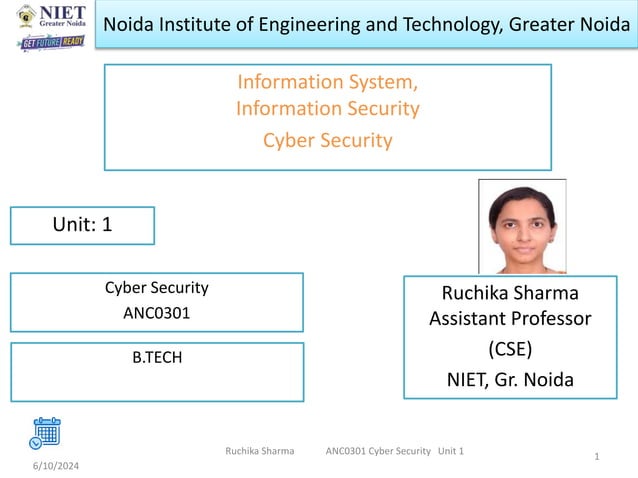 Unit1 Cyber NIET Greater Noida Uttar Pradesh | PPT