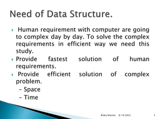 Unit 1 Data Structures Introduction L1.pptx | Databases | Computer ...