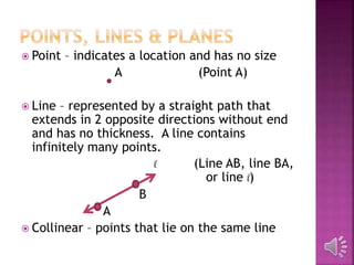 Unit 1 day 1 points, lines, planes | PPTX