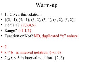 Unit 1 day 8 continuous functions domain range | PPT