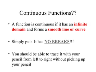Unit 1 day 8 continuous functions domain range | PPT