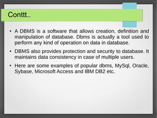 U nit 1_dbms | PPT