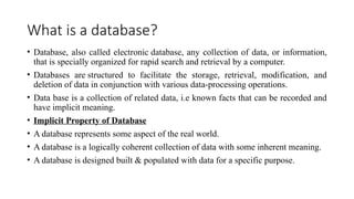 Introduction to Database Management Systems | PPT