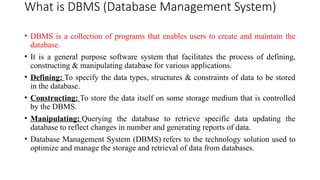 Introduction to Database Management Systems | PPT