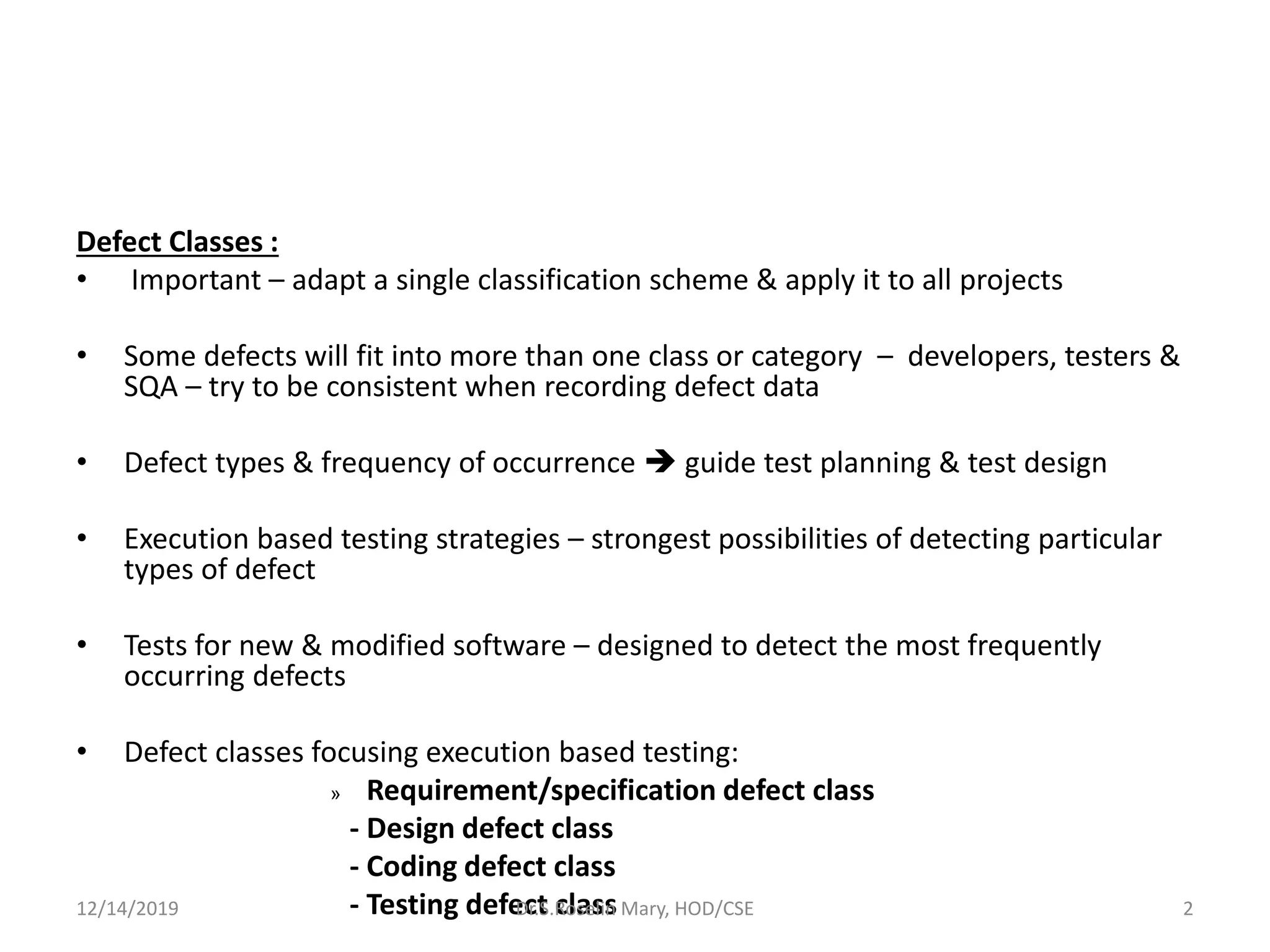 Unit 1 Defects Classes Pptx Programming Languages Computing