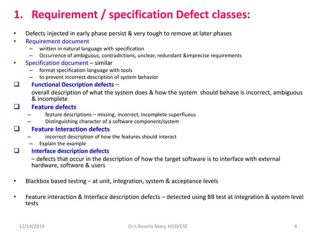 Unit 1 Defects Classes Pptx Programming Languages Computing