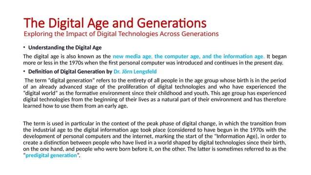 Digital Learning: Generations, Learning Environment and types of ...