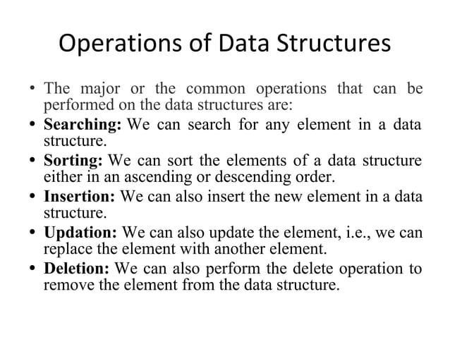 unit 1 ds.INTRODUCTION TO DATA STRUCTURES | PPT