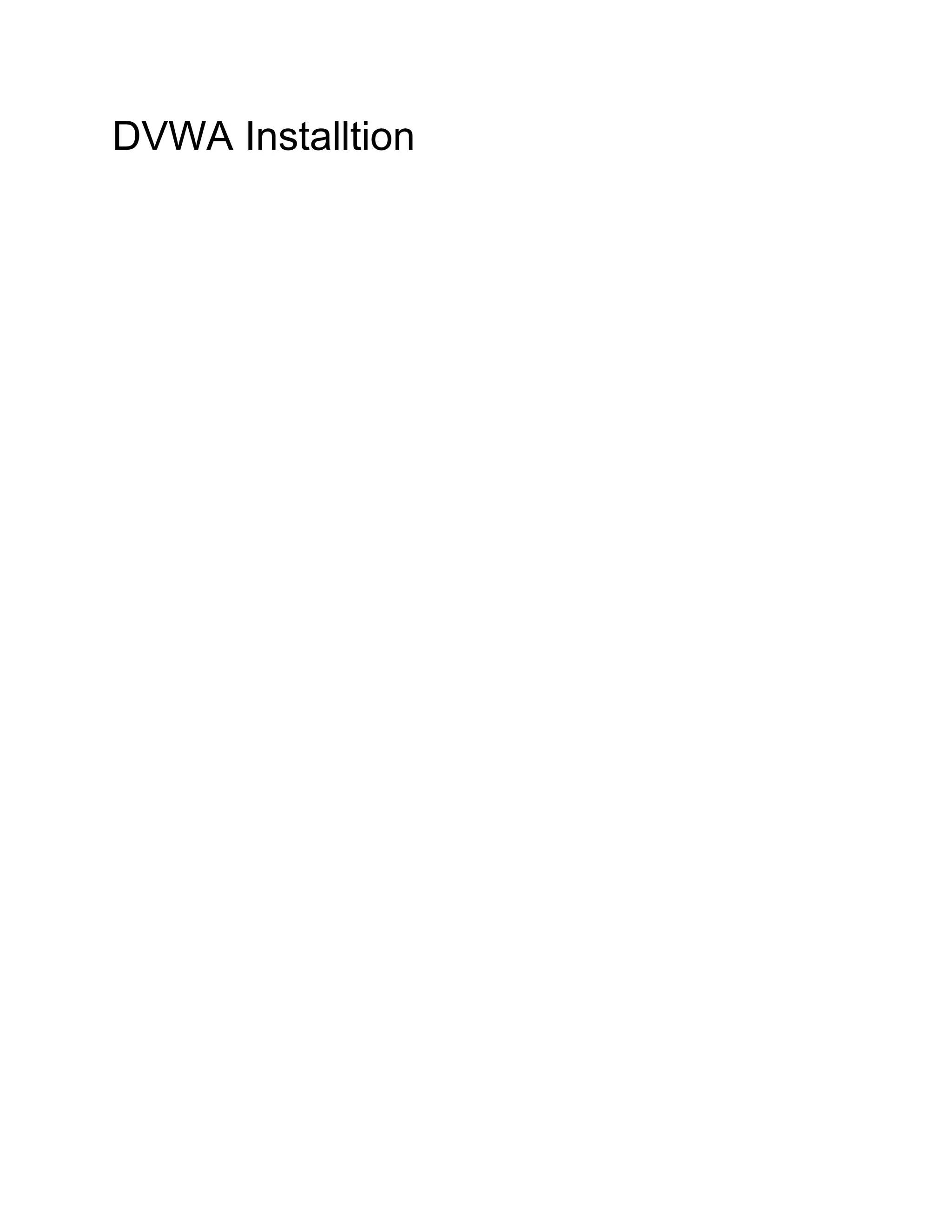 Unit 1 Dvwa Damn Vulnerable Web Applicationdocx