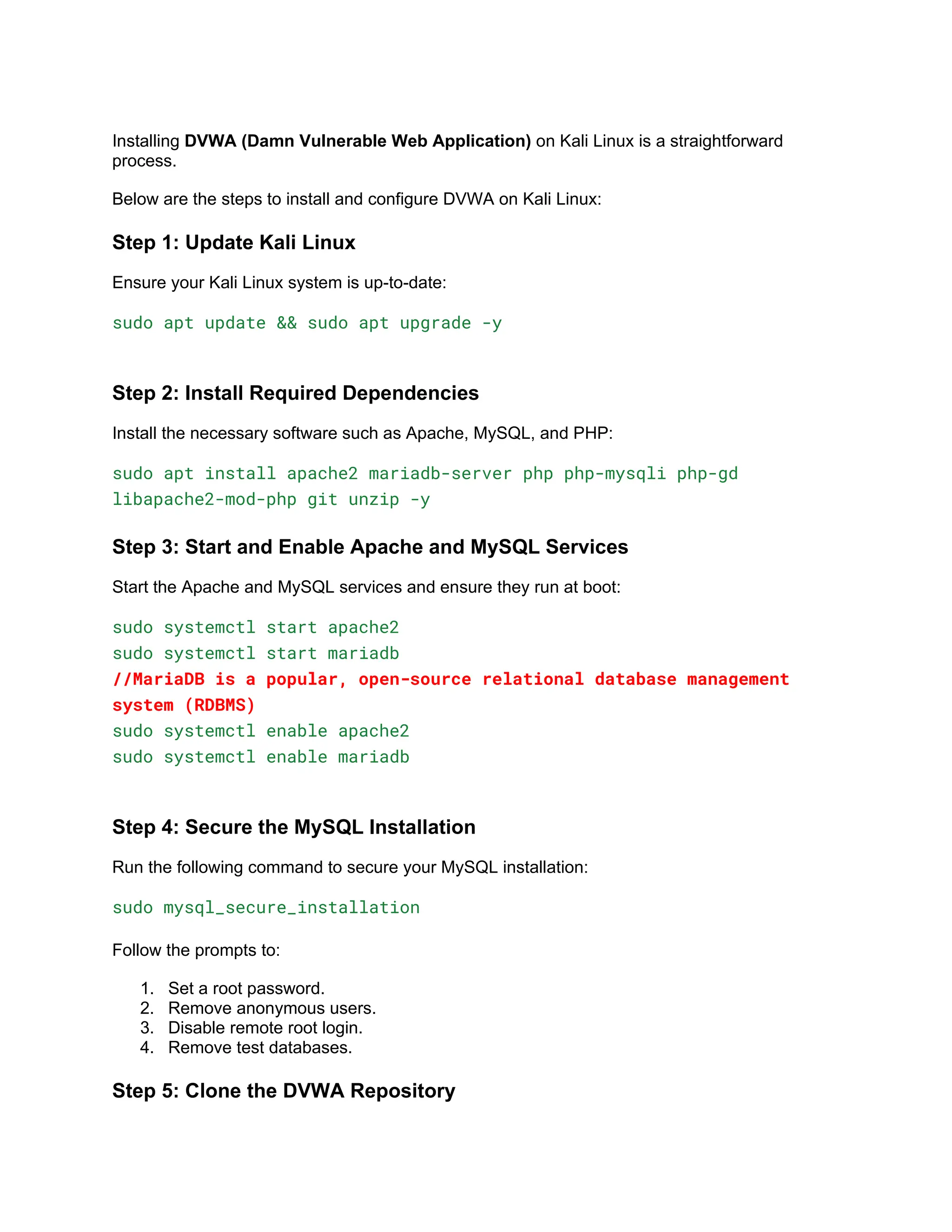 Unit 1 Dvwa Damn Vulnerable Web Applicationdocx