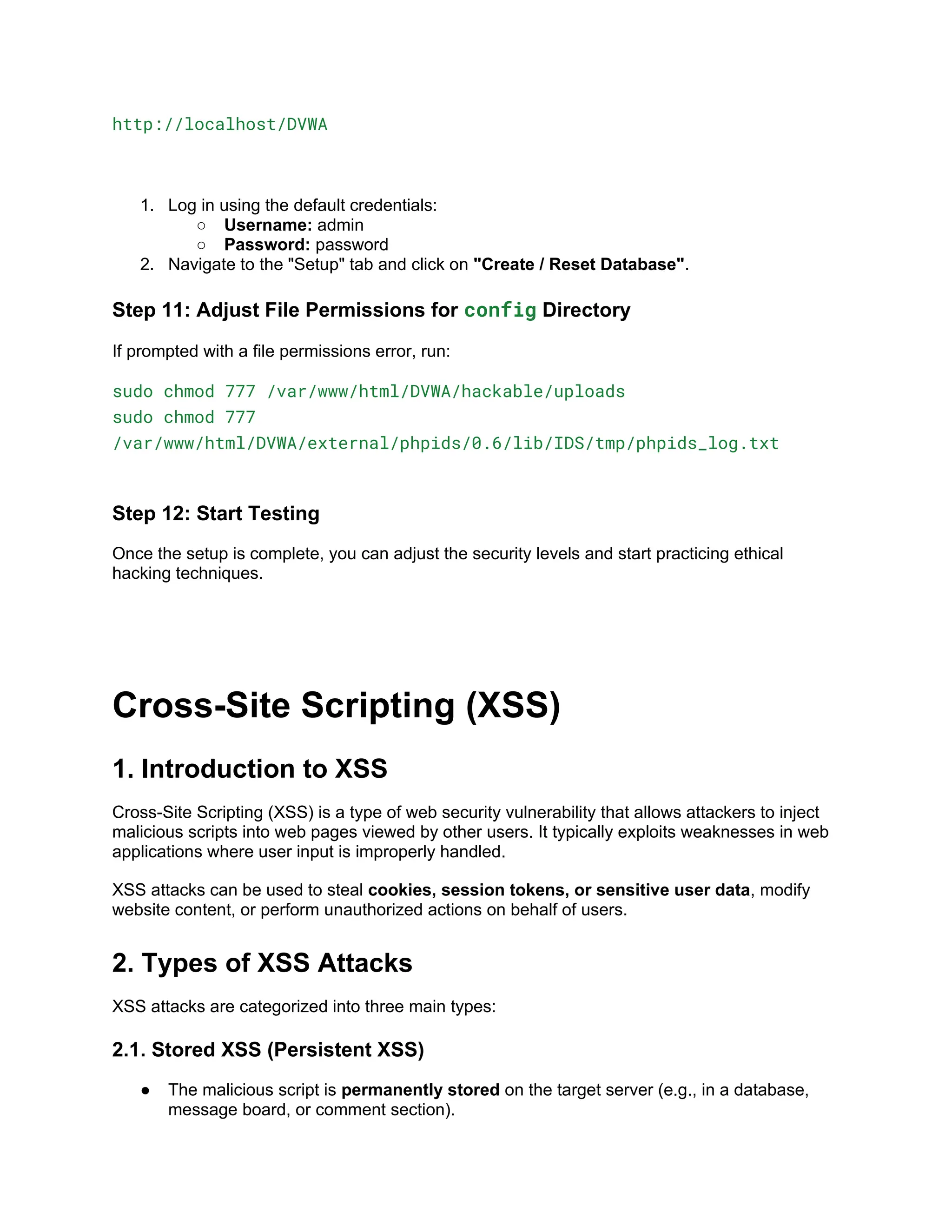 Unit 1 Dvwa Damn Vulnerable Web Applicationdocx