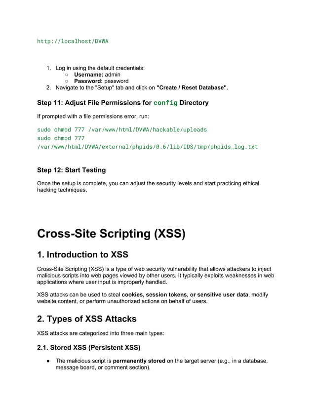 Unit 1 Dvwa Damn Vulnerable Web Applicationdocx