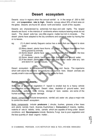 Unit 1 ecosystem | PDF | Geography | Science