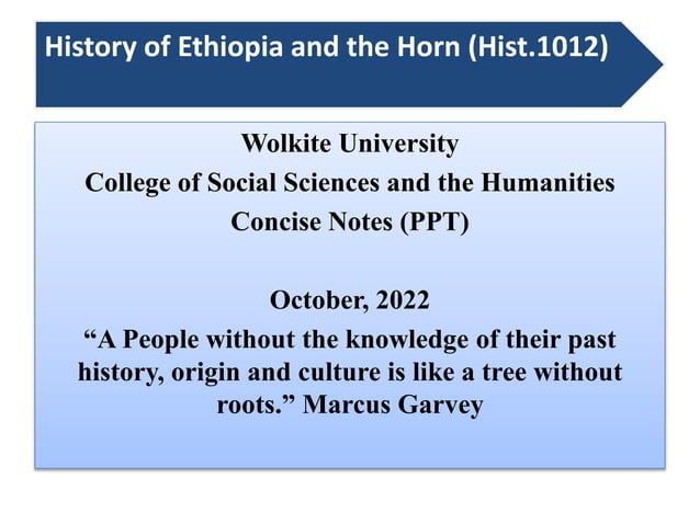 History of of Ethiopia and the Horn (Hist.1012) | PPTX