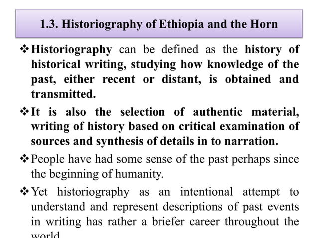 History of of Ethiopia and the Horn (Hist.1012) | PPTX