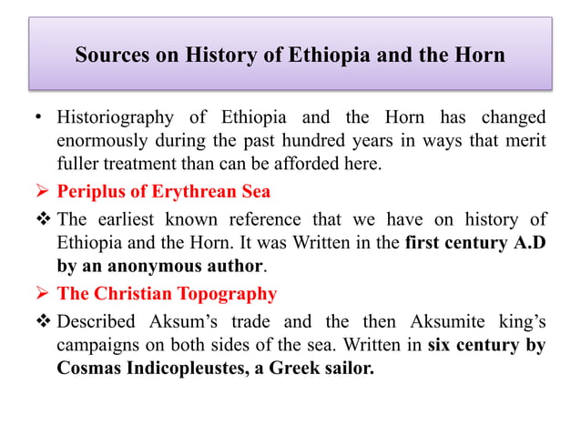 History of of Ethiopia and the Horn (Hist.1012) | PPTX