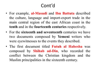 History of of Ethiopia and the Horn (Hist.1012) | PPTX